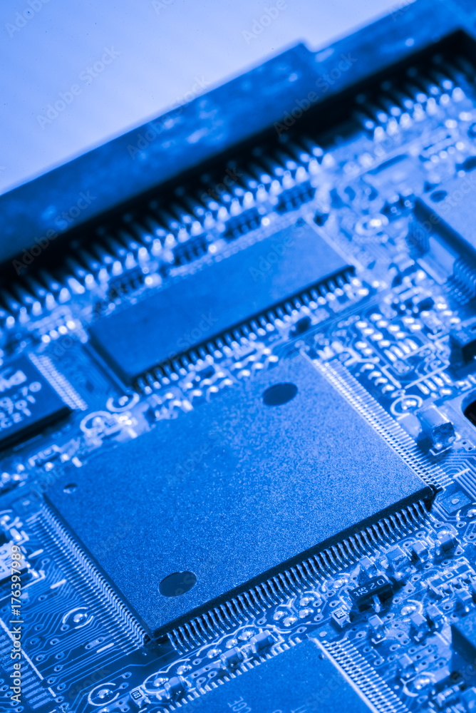 Abstract,close up of Circuits Electronic on Mainboard computer ...