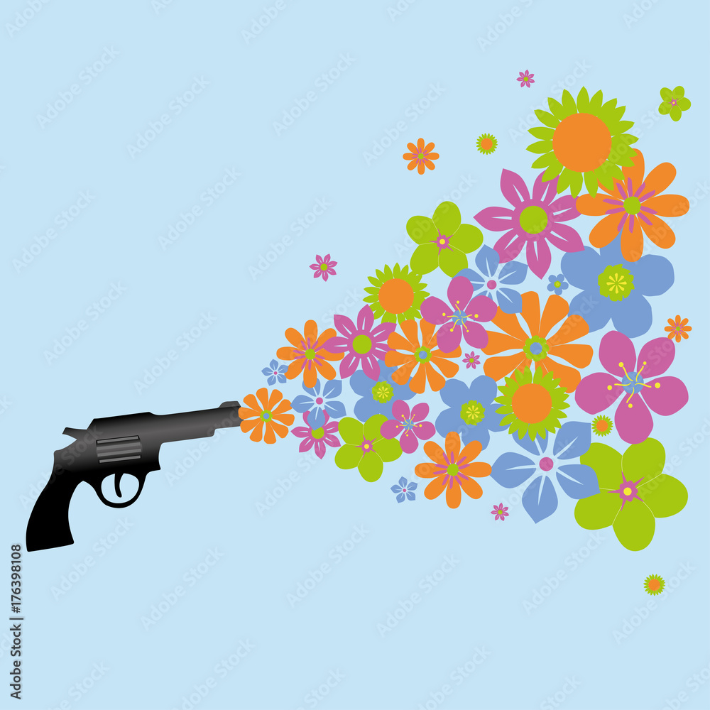 Gun Shooting Flowers