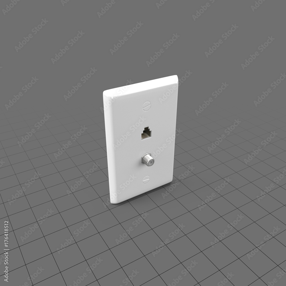 Ethernet wall socket Stock 3D 에셋 | Adobe Stock