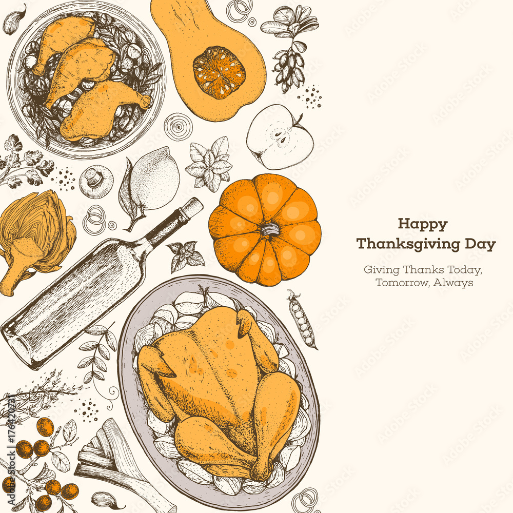 Thanksgiving Turkey Dinner Drawing