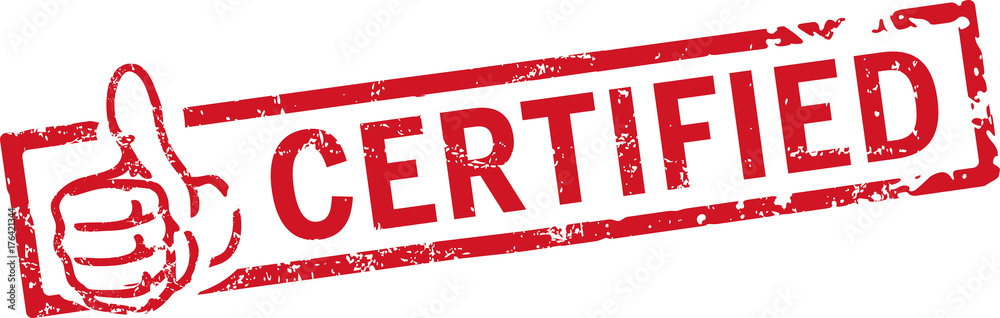 roter Stempel certified mit Daumen Stock Vector | Adobe Stock