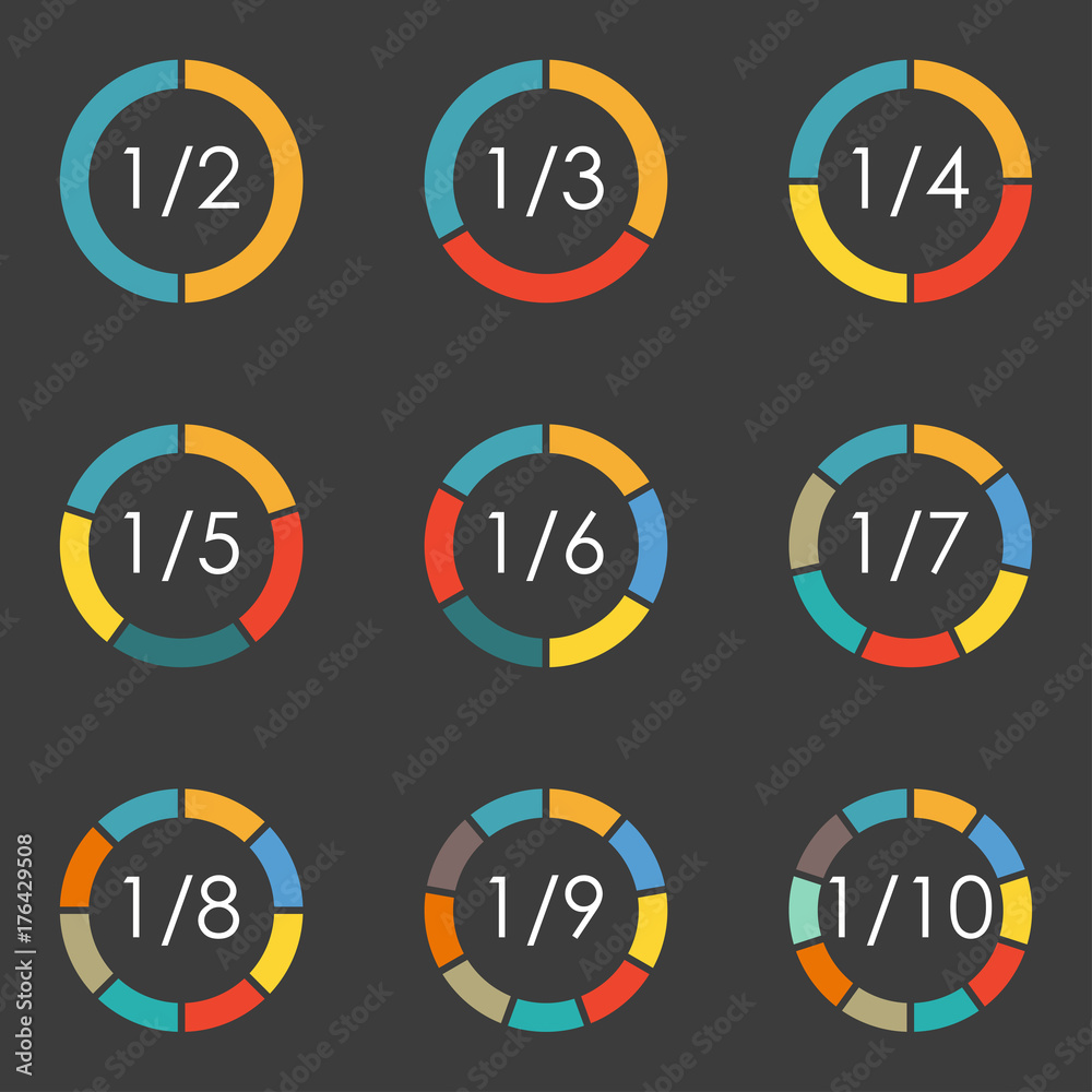 Circular diagram set. Pie chart template. Circle infographics concept ...