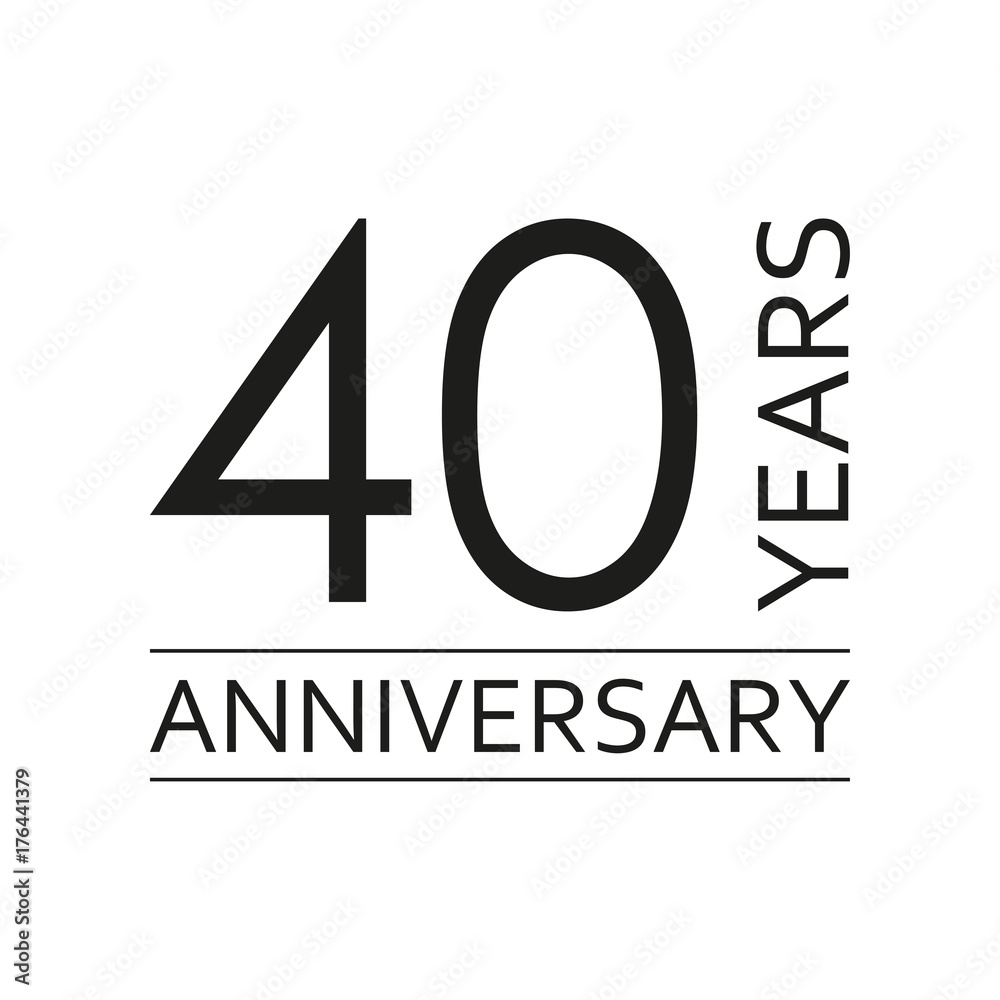 40 years anniversary emblem. Anniversary icon or label. 40 years ...