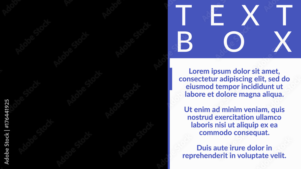 Half Screen Blue and White Text Box Stock Template | Adobe Stock