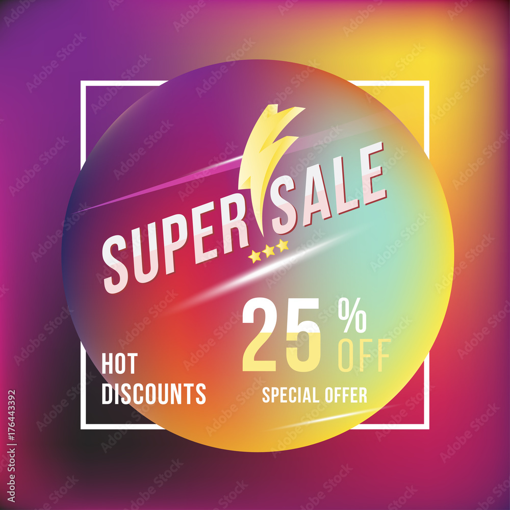 Super sale 25 discount square poster format and flyer. Template for ...