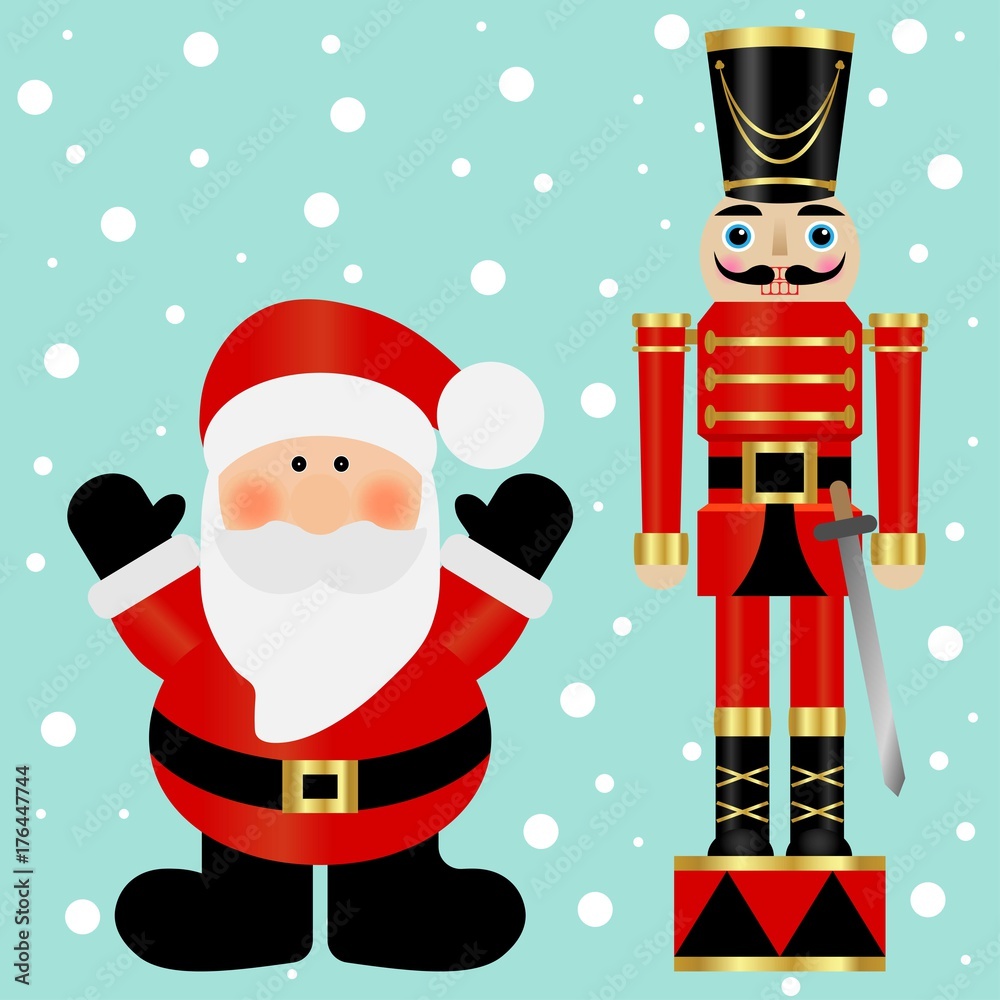 Vector illustration of a a Santa Claus and nutcracker with sword Stock ...