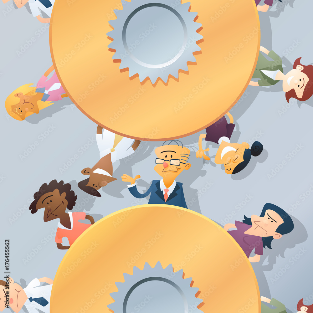 Cog People Cartoon Stock Illustration | Adobe Stock