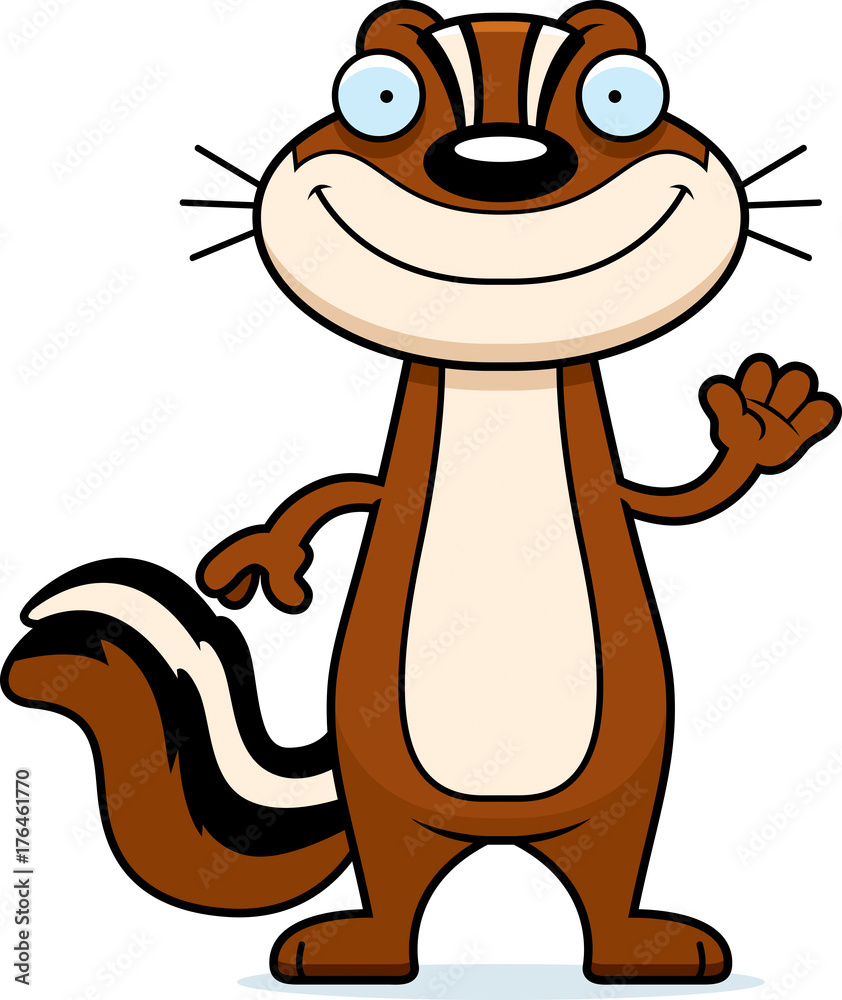 Cartoon Chipmunk Waving Stock Vector | Adobe Stock