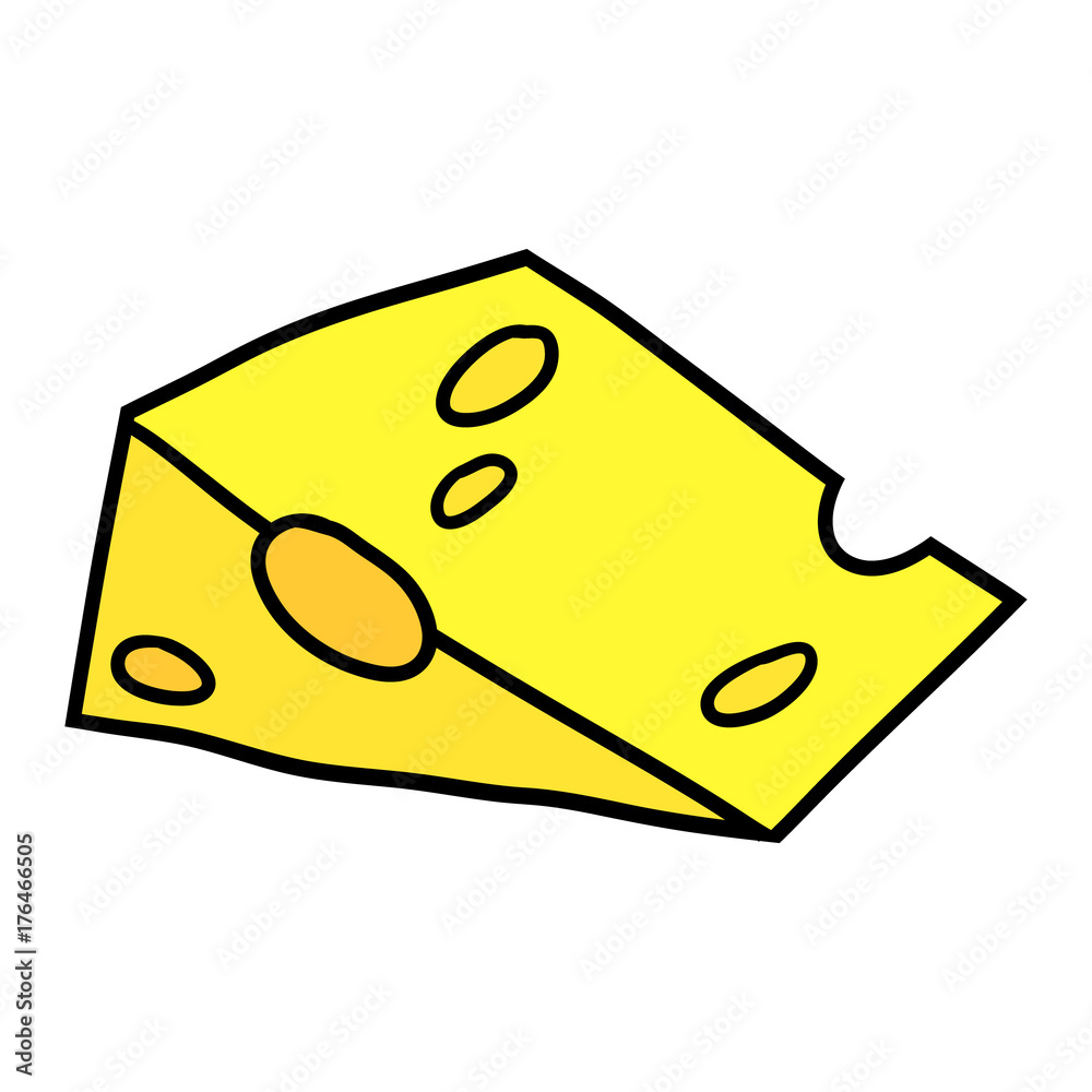 Cartoon Slice of Cheese Stock Vector | Adobe Stock