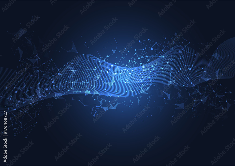 Abstract technology big data visualization. Futuristic space ...