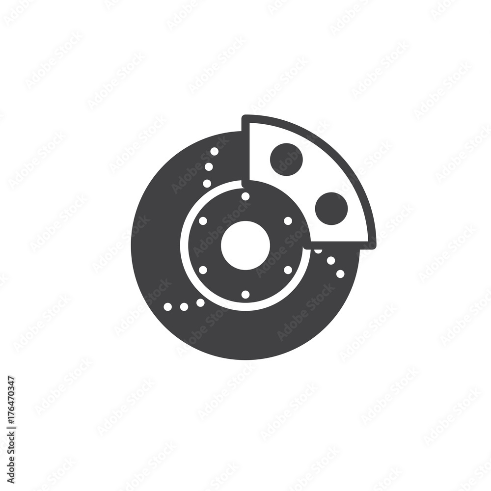 Car brake system icon vector, filled flat sign, solid pictogram ...