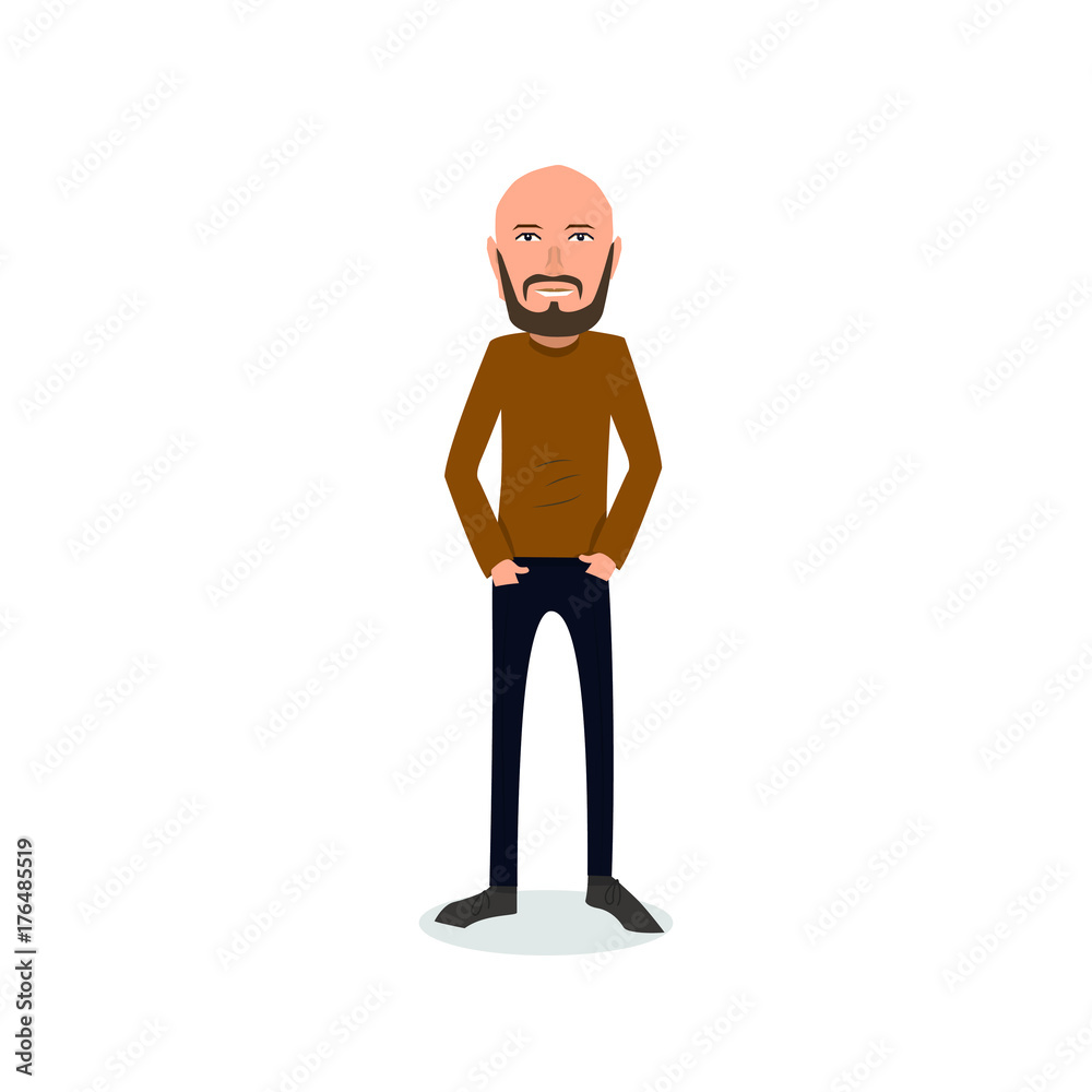 funny and cool cartoon guy in casual clothes, gesturing. Vector ...