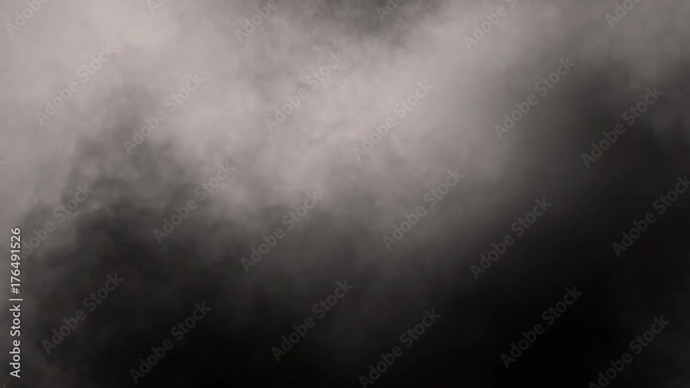 Spreading smoke, wiping frame from top to down. Highly contrast back ...