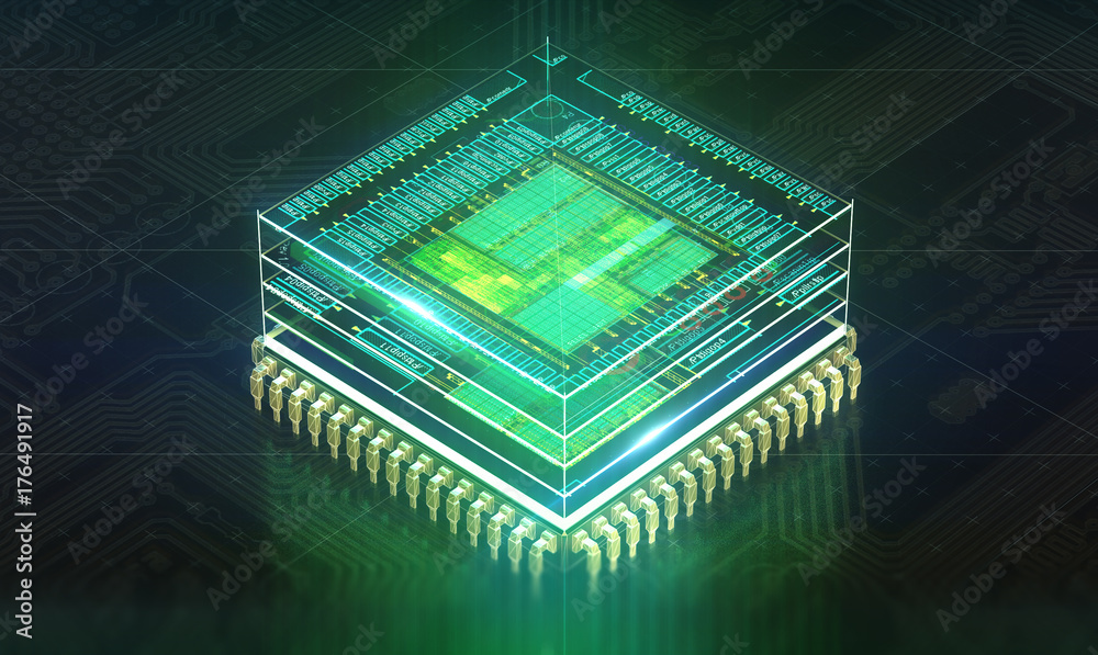 Circuit board. Electronic computer hardware technology. Motherboard ...
