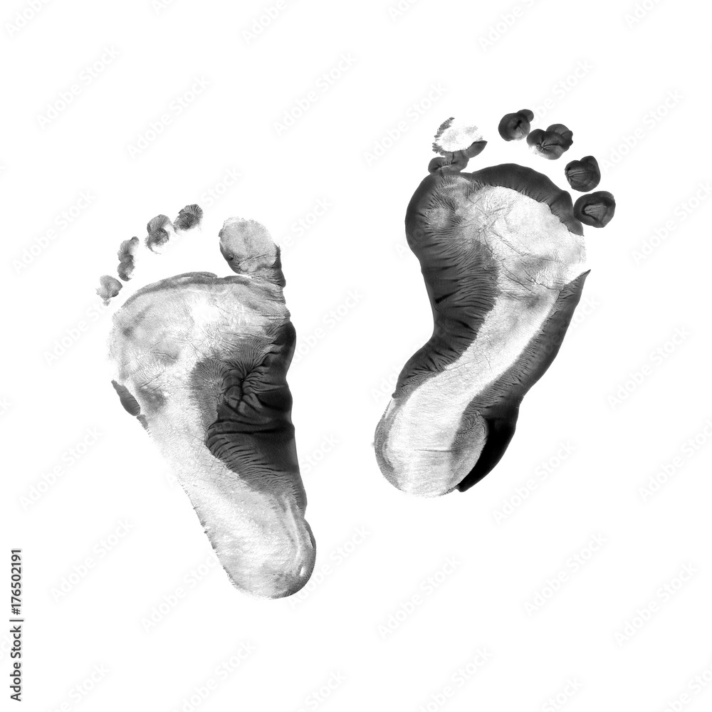 Baby footprints isolated. Fingerprint or stamp texture artwork of kids ...