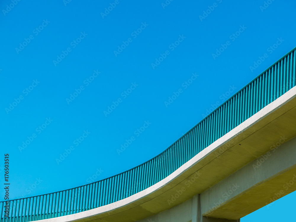 Pedestrian bridge over a busy highway Stock Photo | Adobe Stock