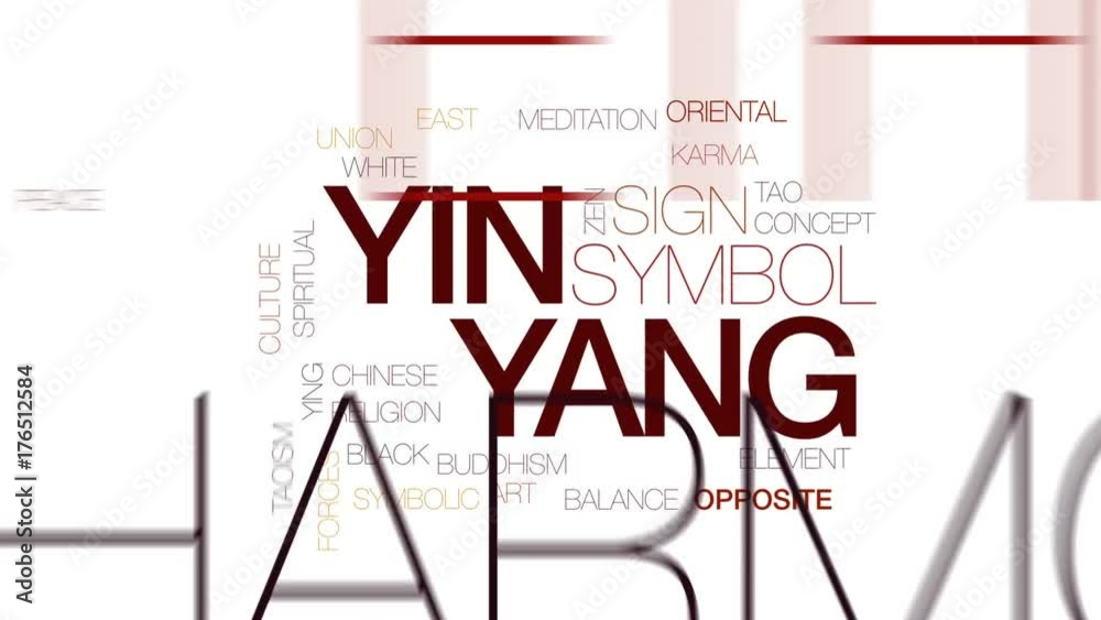 Yin yang animated word cloud, text design animation. Kinetic typography ...