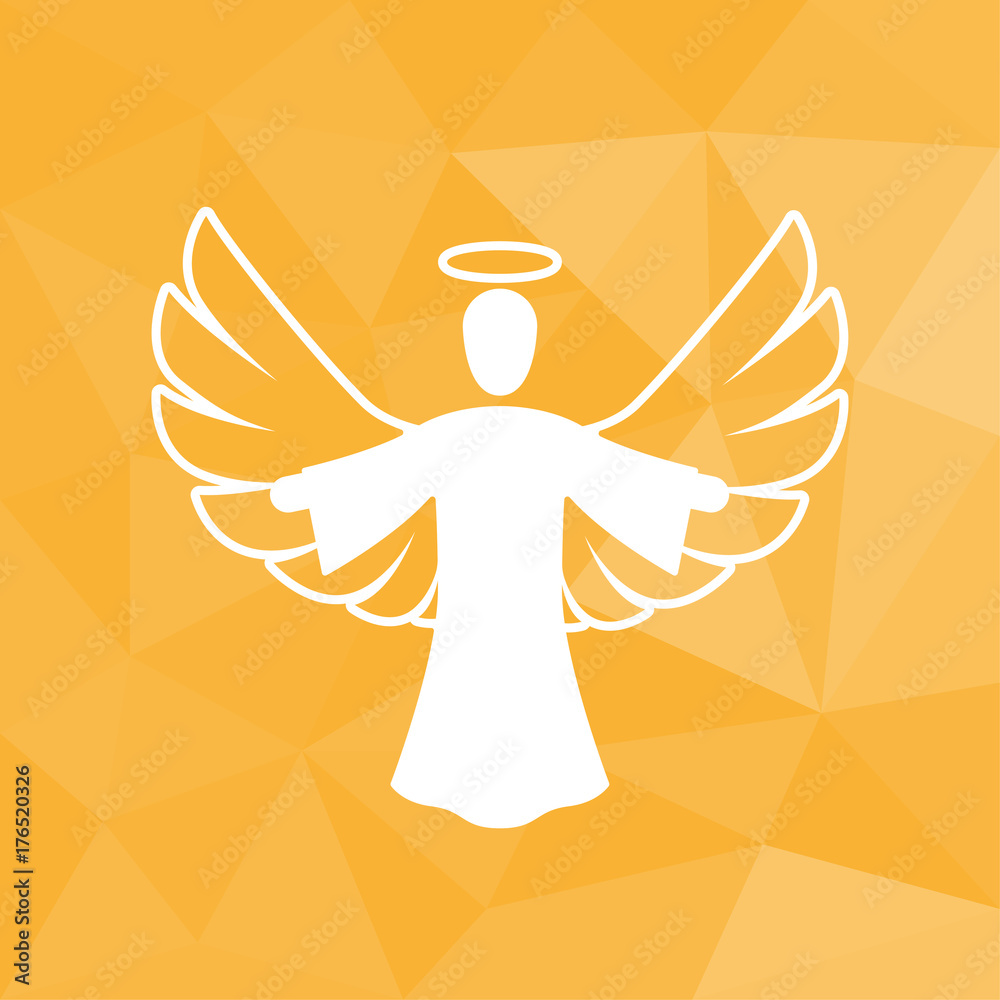 Engel - Icon mit geometrischem Hintergrund gelb Stock-Vektorgrafik ...