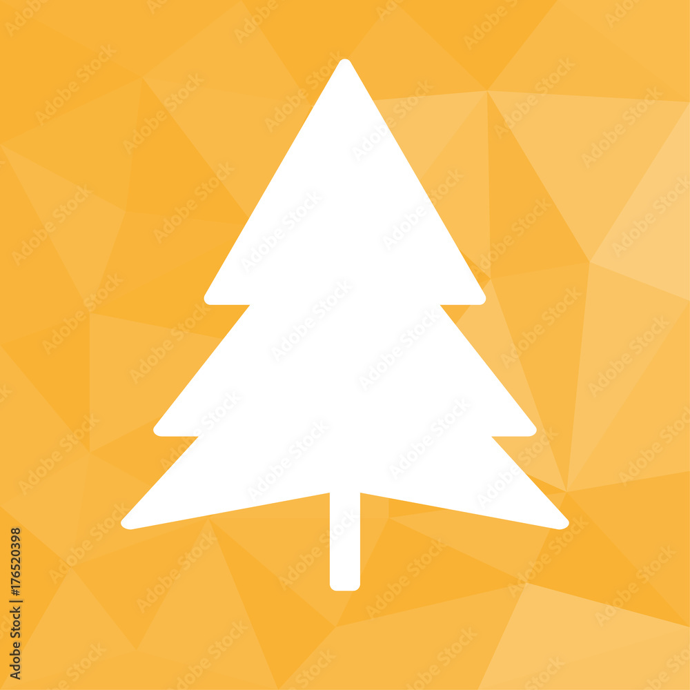 Tanne - Icon mit geometrischem Hintergrund gelb Stock-Vektorgrafik ...