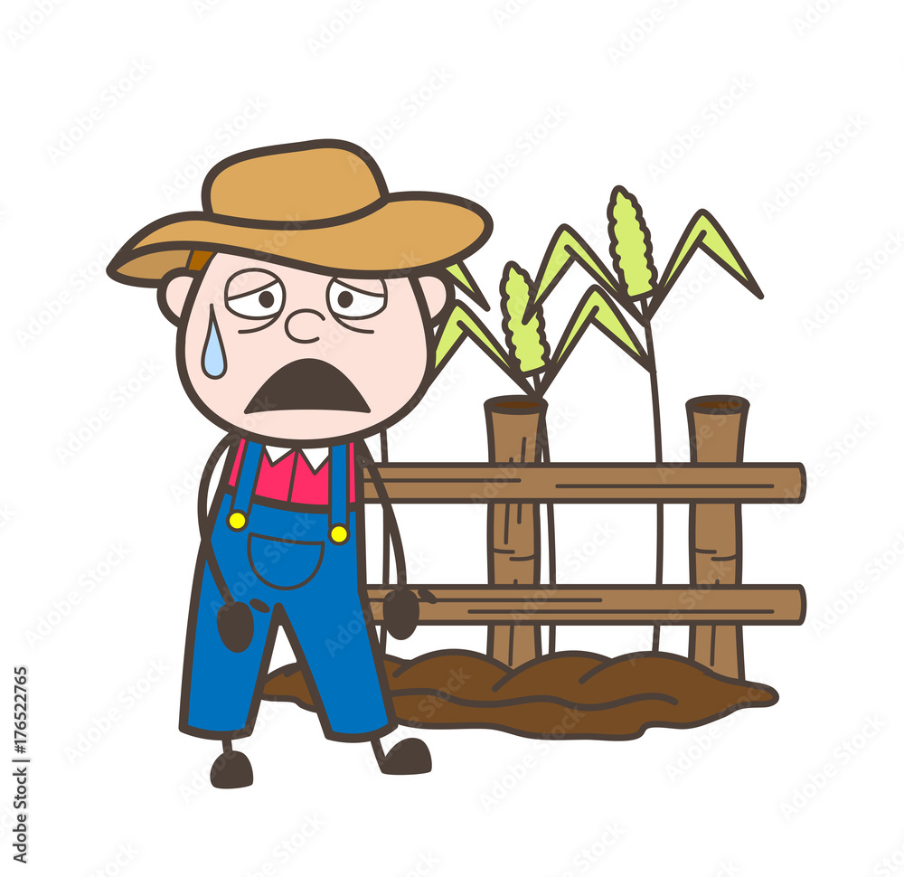Sad Farmer Clipart