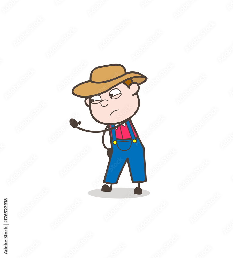 Cartoon Cowboy in Angry Mood Vector Illustration Stock Vector | Adobe Stock