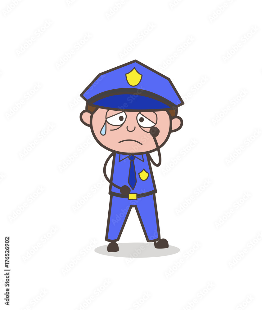 Cartoon Chief-Officer Crying Face Stock Vector | Adobe Stock