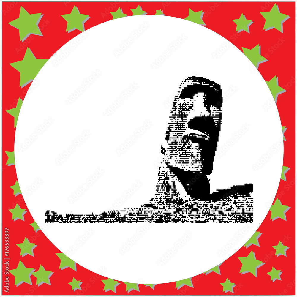 black 8-bit Moai statues in the Rano Raraku Volcano in Easter Island ...