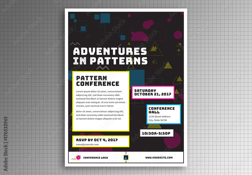 Adventures in Patterns Flyer Stock Template | Adobe Stock