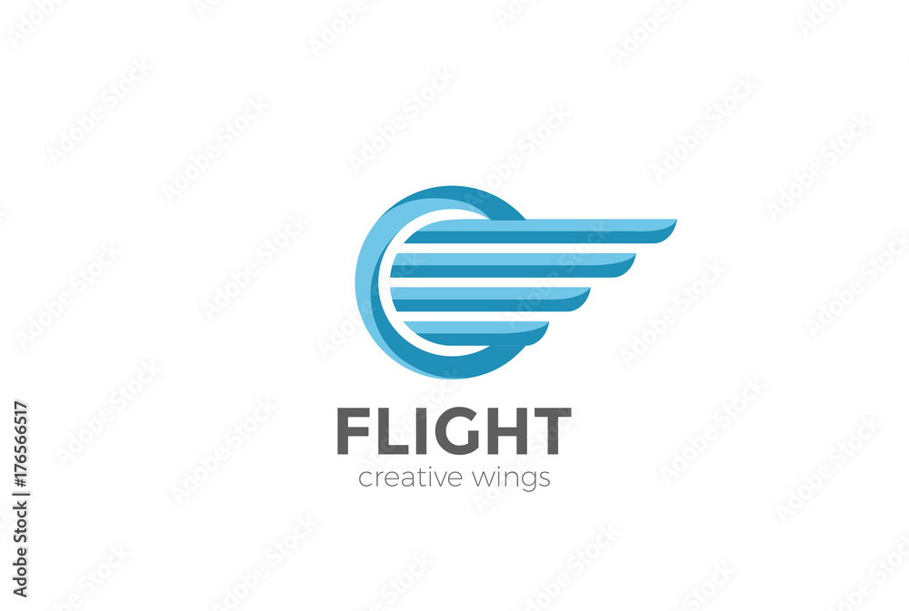Circle Wings Logo design vector. Aviation Aircraft Flight icon Stock ...