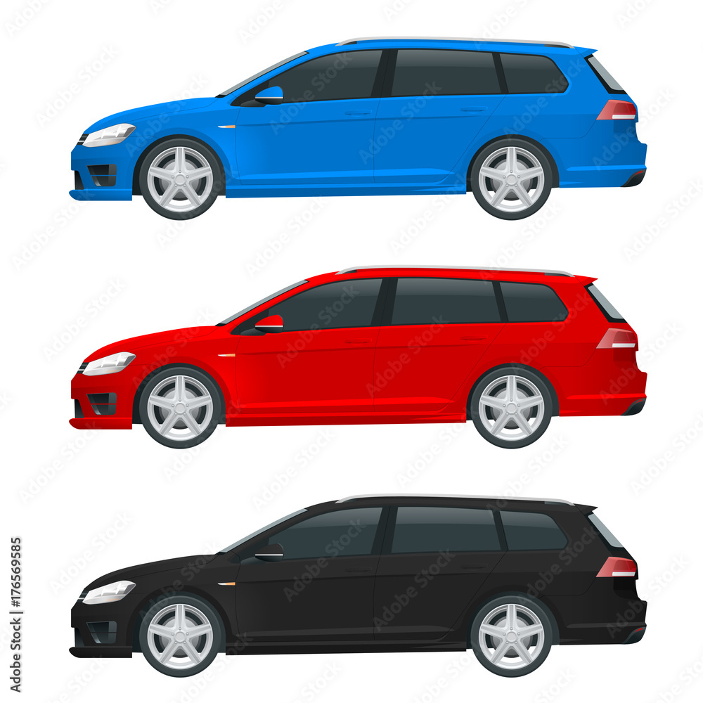 Vector hatchback car. Compact Hybrid Vehicle. Eco-friendly hi-tech auto ...