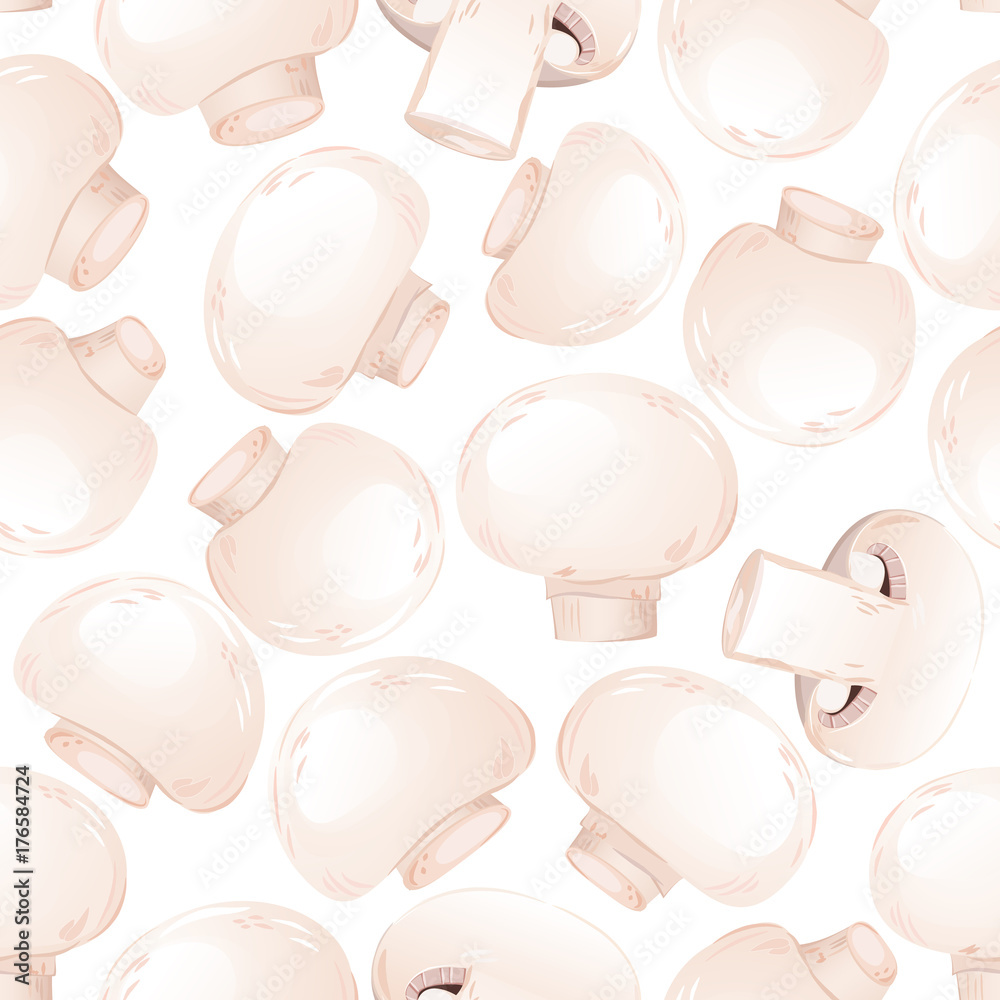 seamless texture with mushrooms champignons for your design Stock ...