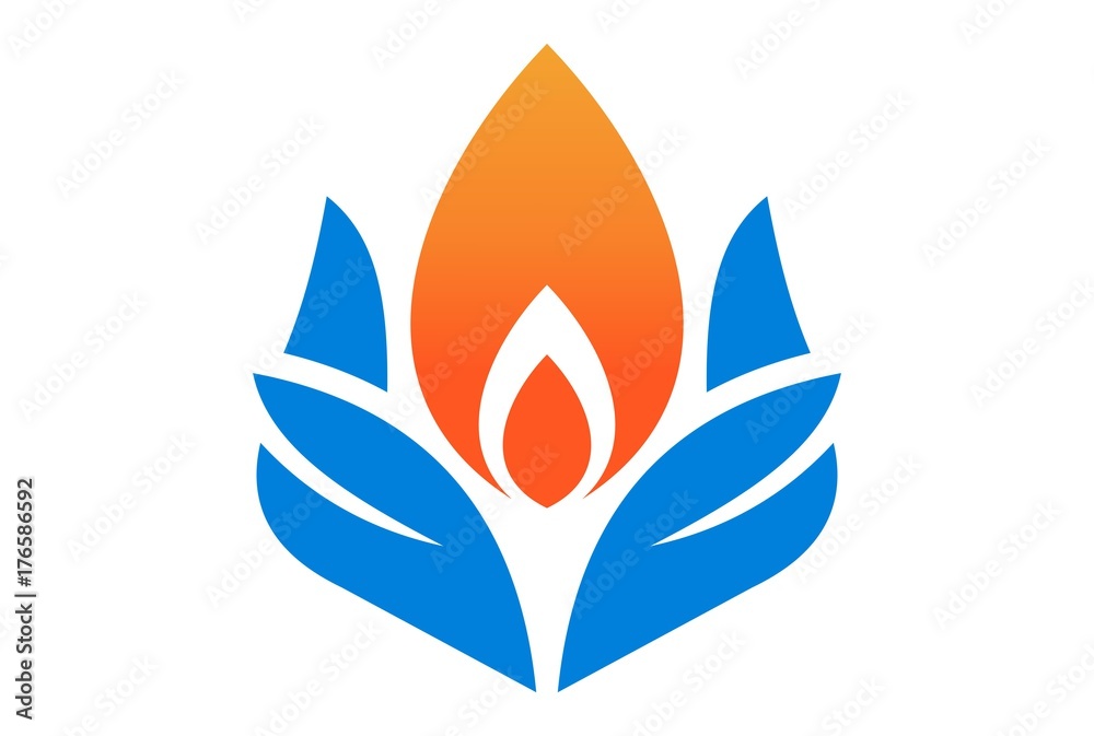 hand fire logo Stock Vector | Adobe Stock