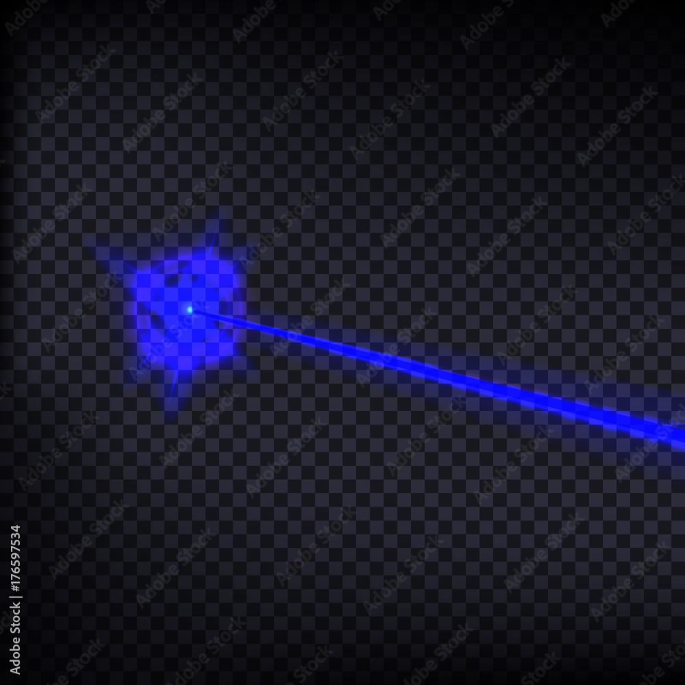 Abstract blue laser beam. Laser security beam isolated on transparent ...