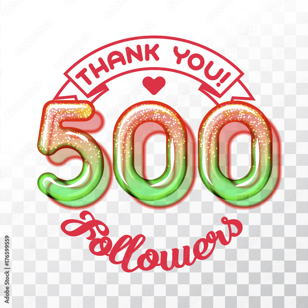 Thank you 500 followers Stock Vector | Adobe Stock