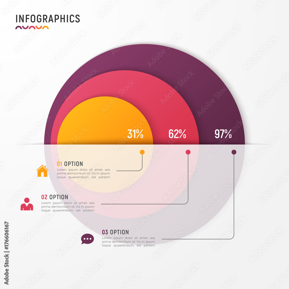 Vector circle chart infographic template for presentations, advertising ...