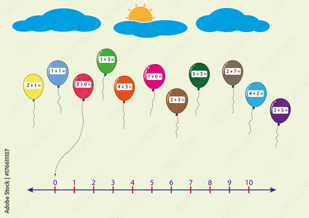 addition and find the correct number, math worksheet Stock Vector ...