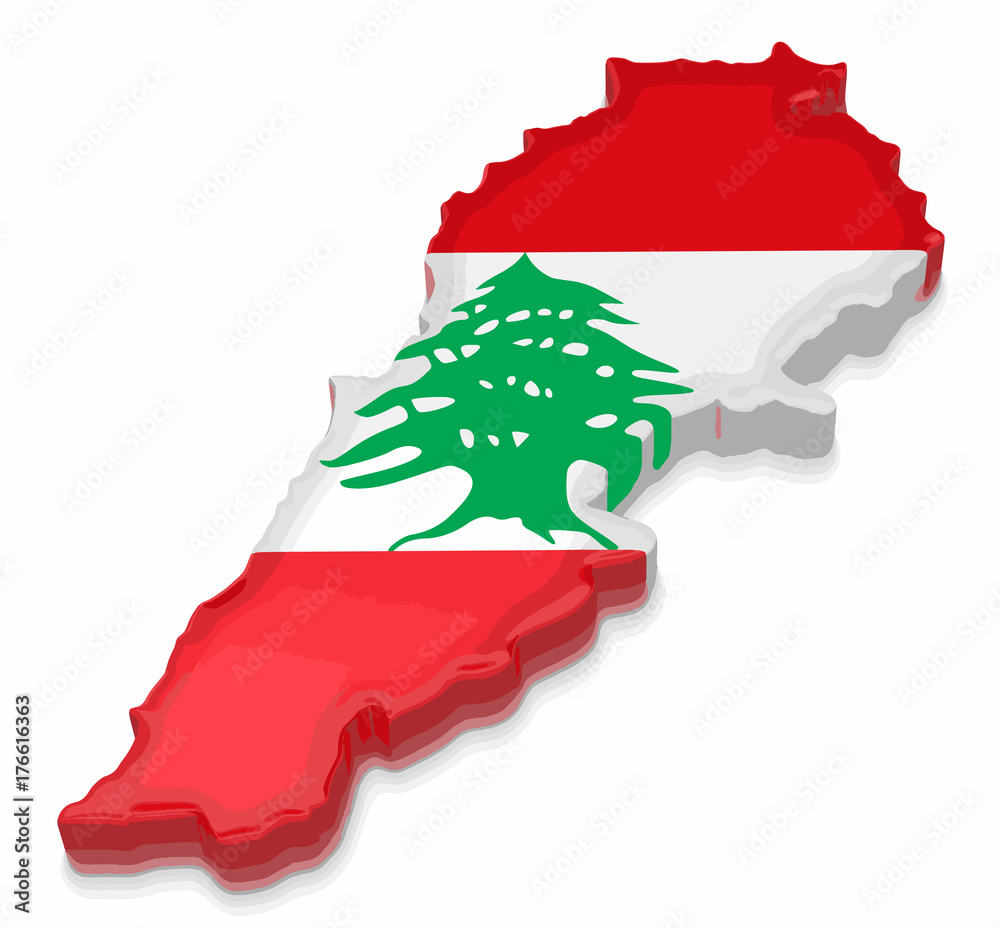 Map of Lebanon. 3d render Image. Image with clipping path Stock Vector ...