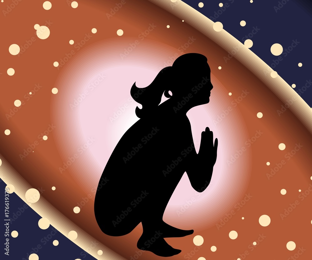 the prayer pose Stock Vector | Adobe Stock