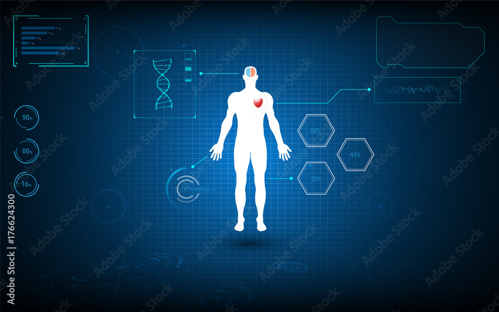 artificial intelligence scanning body human technology concept Stock ...