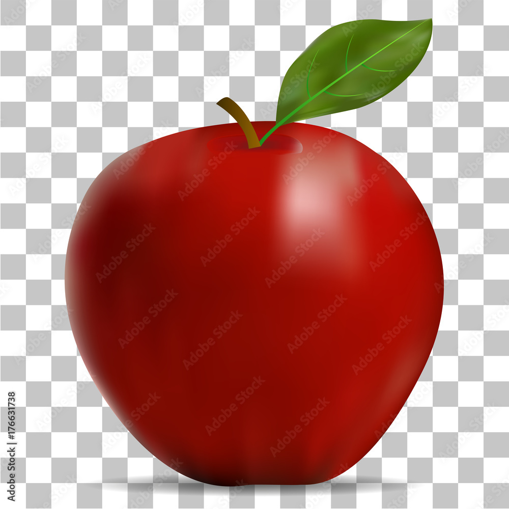 The image of the red apple on a transparent background Stock Vector ...