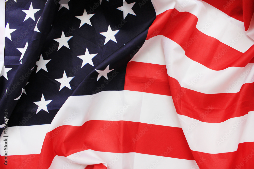 Flag of United States of America Close Up. National country symbol ...