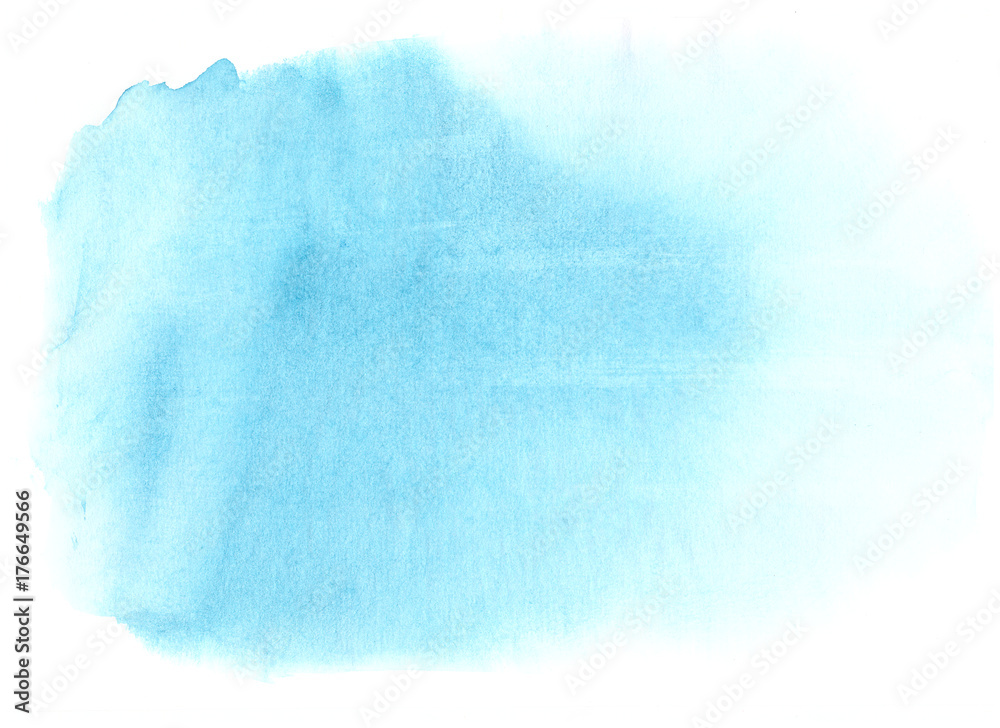 Soft blue watercolor. Light stain with aquarelle paint blotch. Stock ...