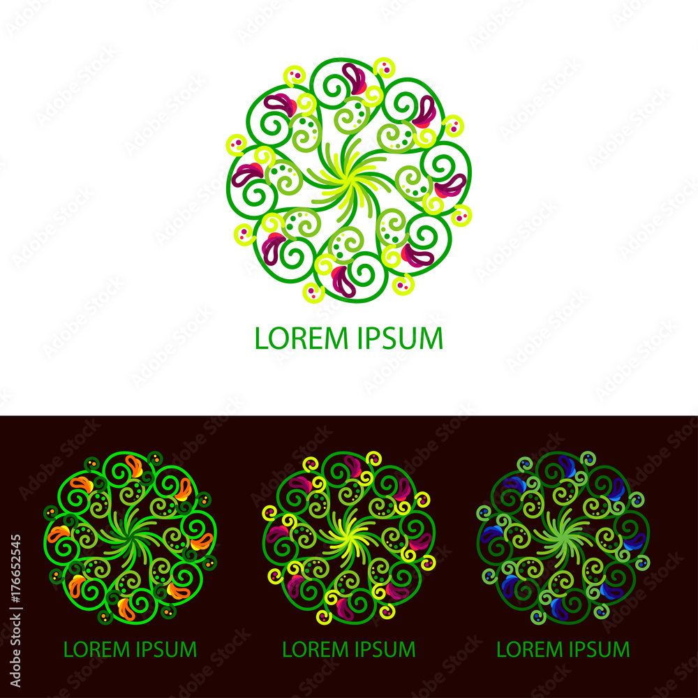 Psychedelic trans logo icon set. Logo hypnosis Stock Vector | Adobe Stock