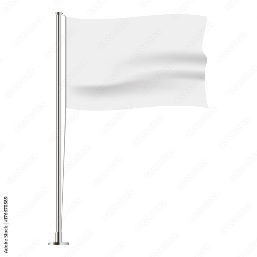 Horizontal wavy flag. Realistic mockup. Vector illustration. Stock ...
