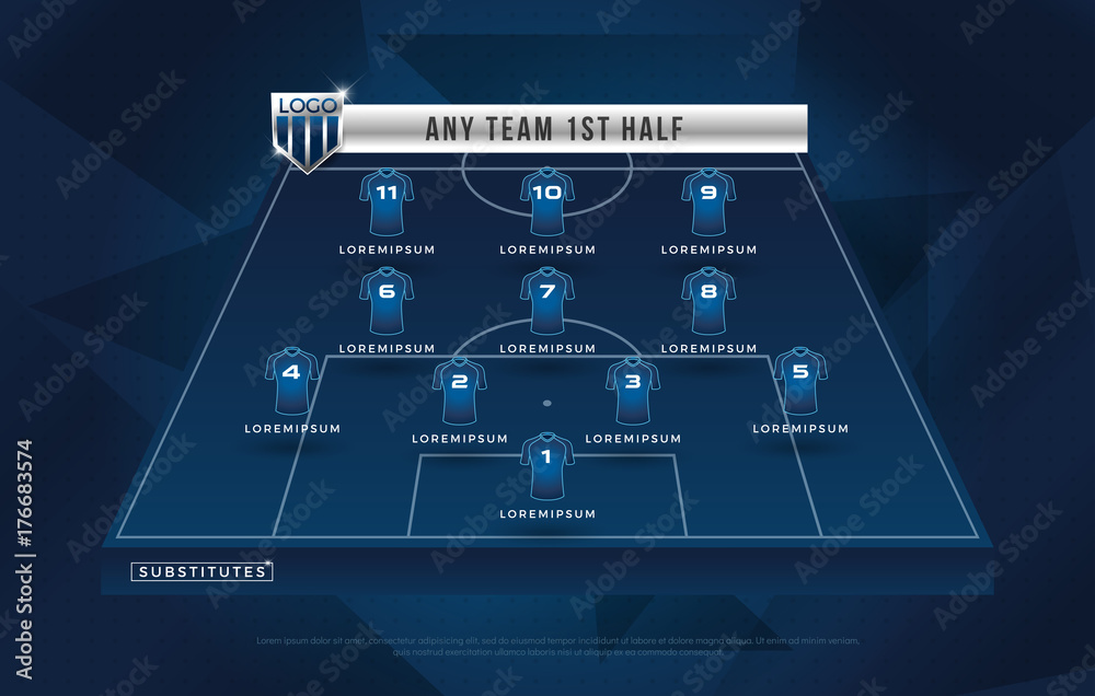 football league or world tournament broadcast substitues graphic ...