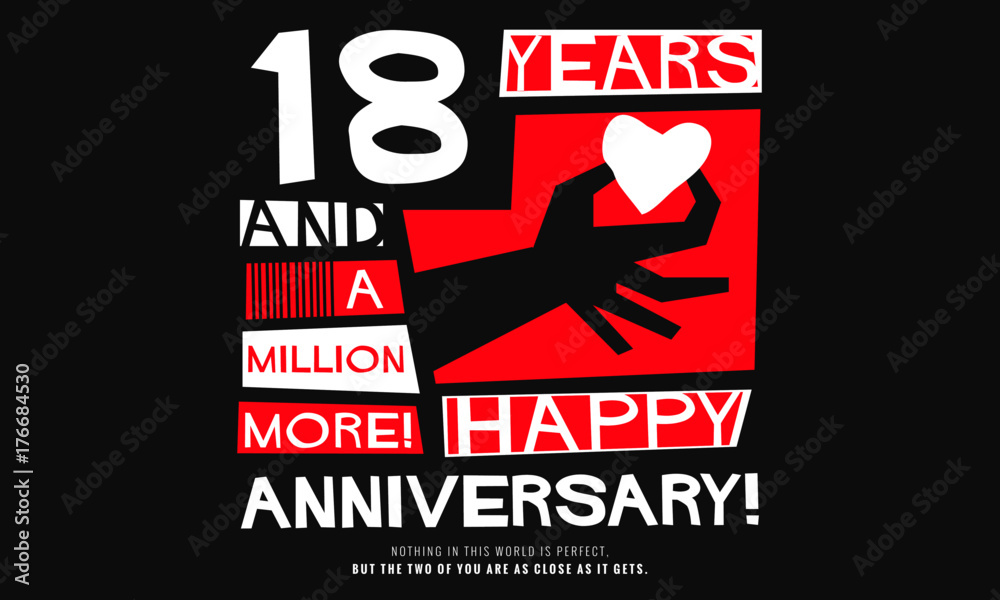 18 Years Happy Anniversary (Vector Illustration Concept Design) Stock ...