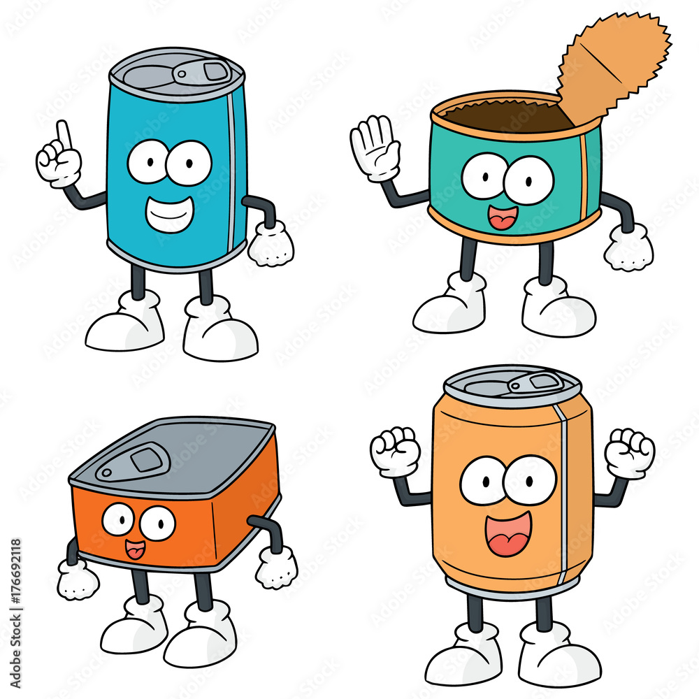 vector set of can cartoon Stock Vector | Adobe Stock