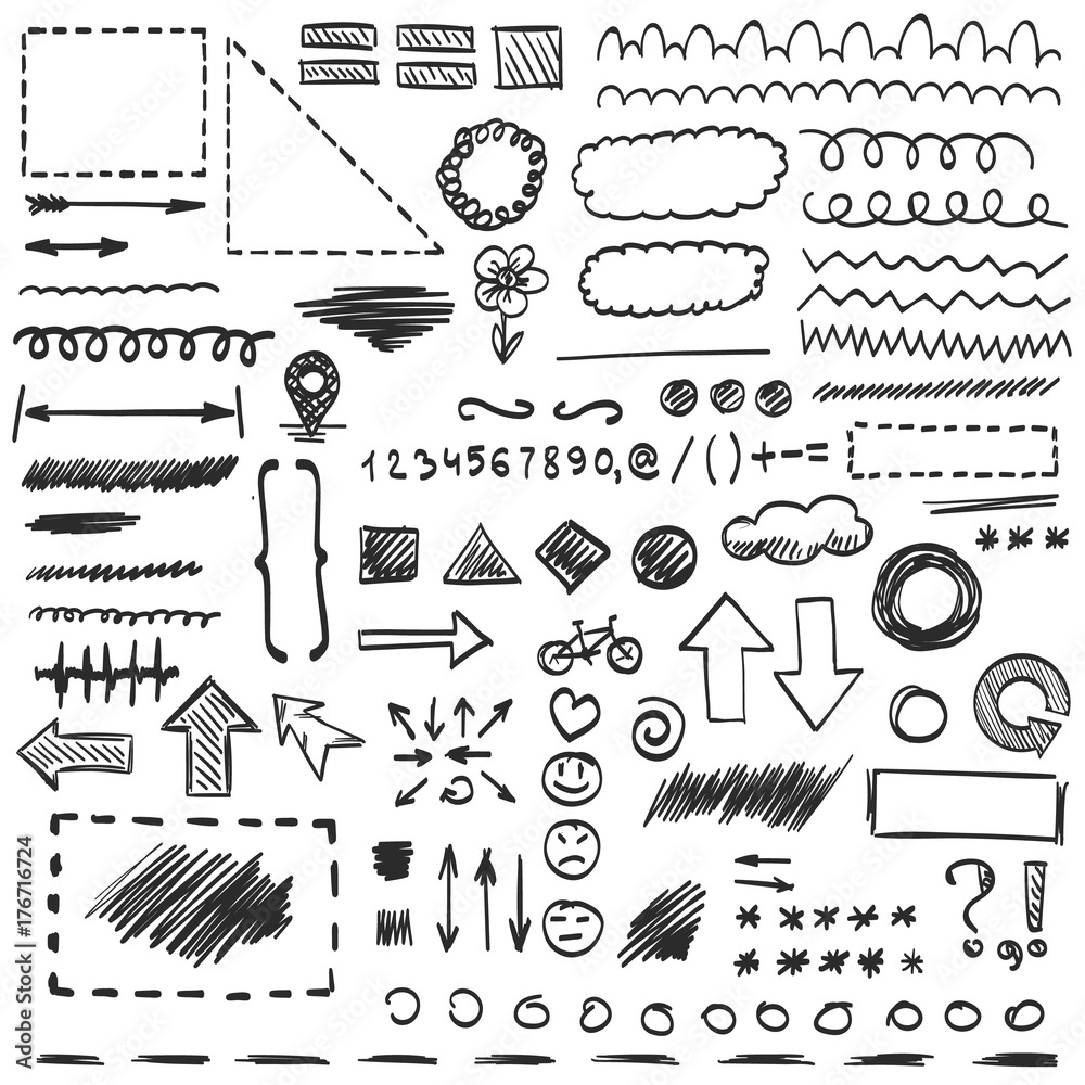 Sketch of hand drawn sign, template design element, Vector illustration ...