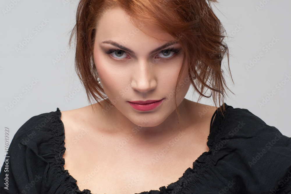 Female jealousy. Dangerous woman look. Distrust in relationships, angry ...