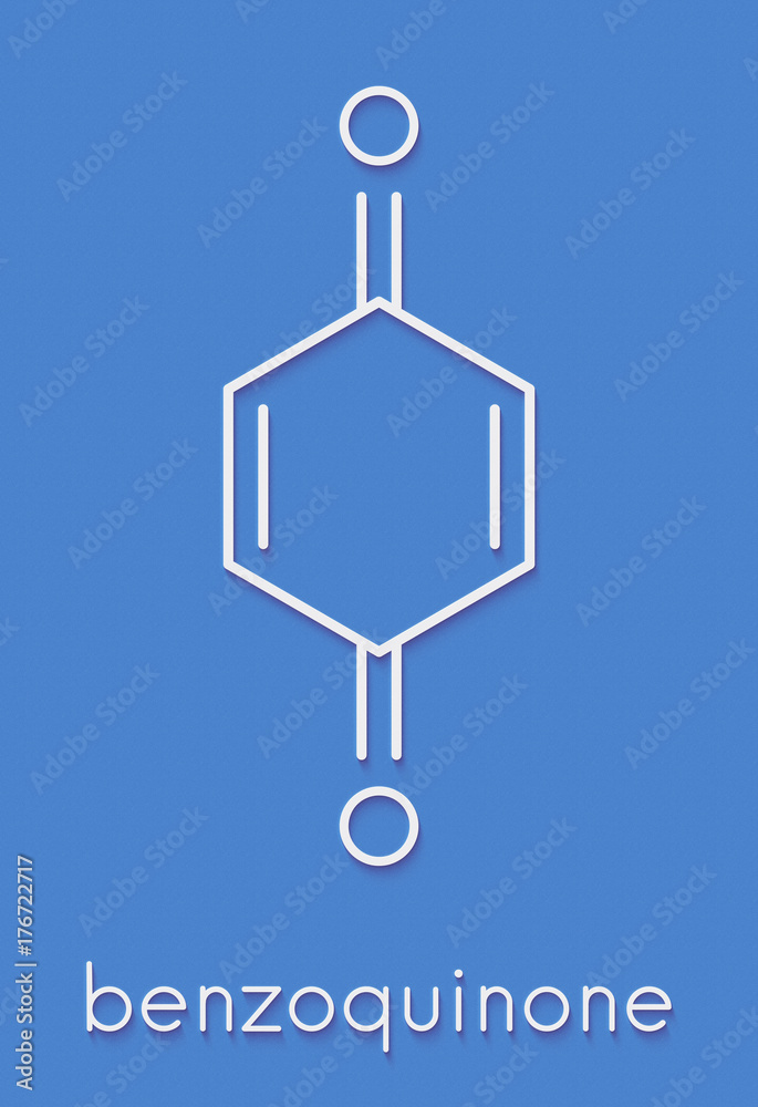 Benzoquinone (quinone, para-benzoquinone) molecule. Skeletal formula ...